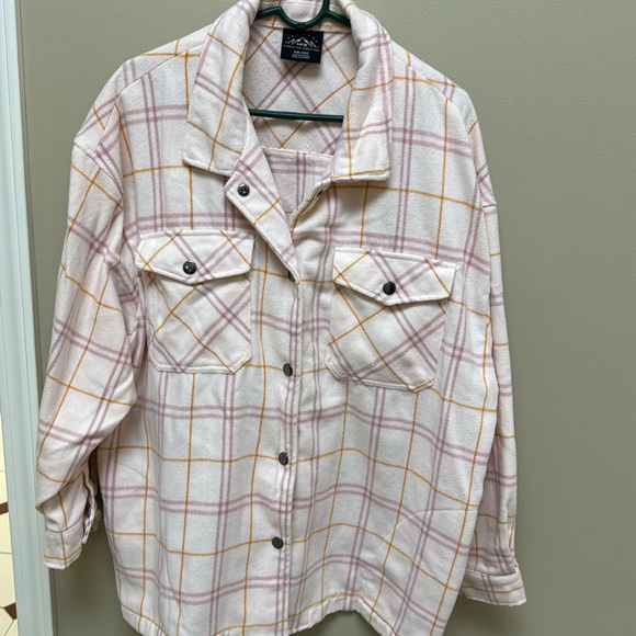 HFX | Tops | Pink Flannel Shirt | Poshmark